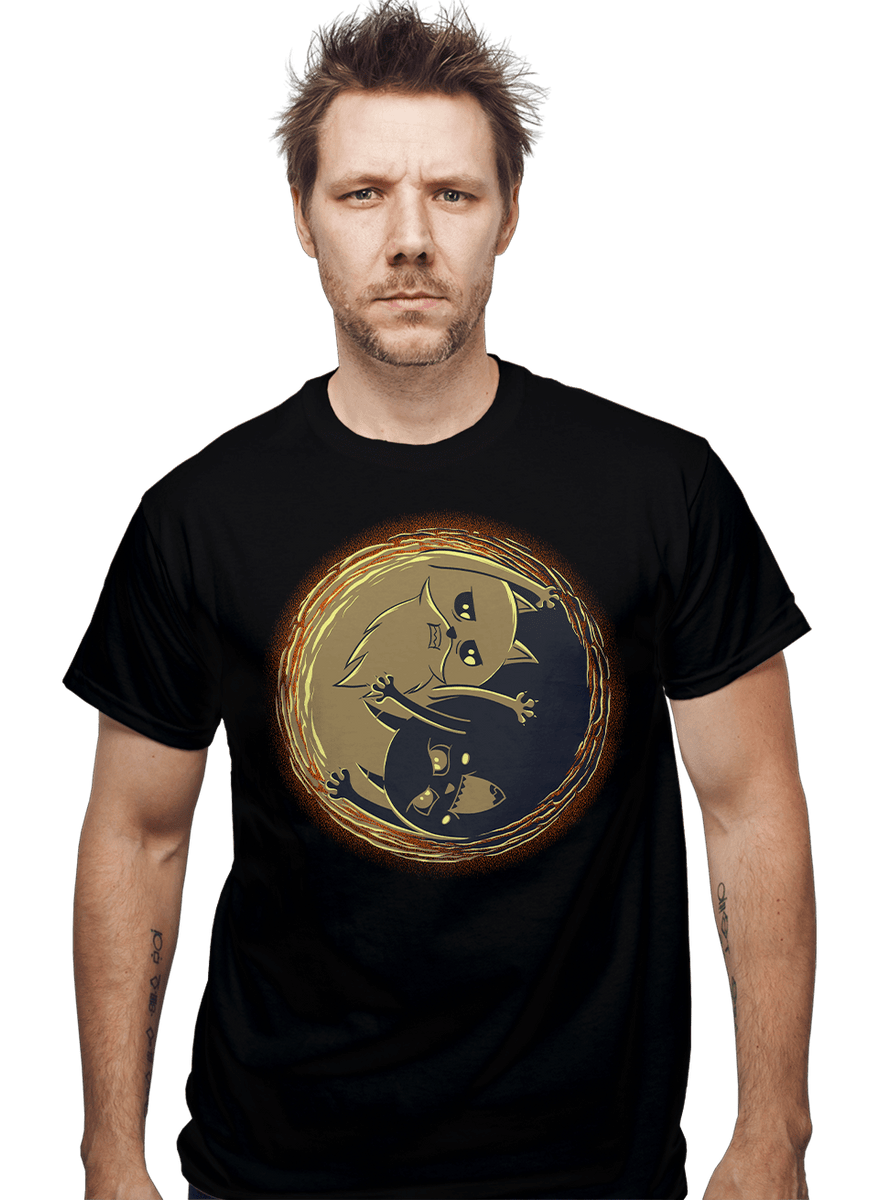 Godcat VS Devilcat - Nerdy T-Shirt by reymatix | ShirtPunch